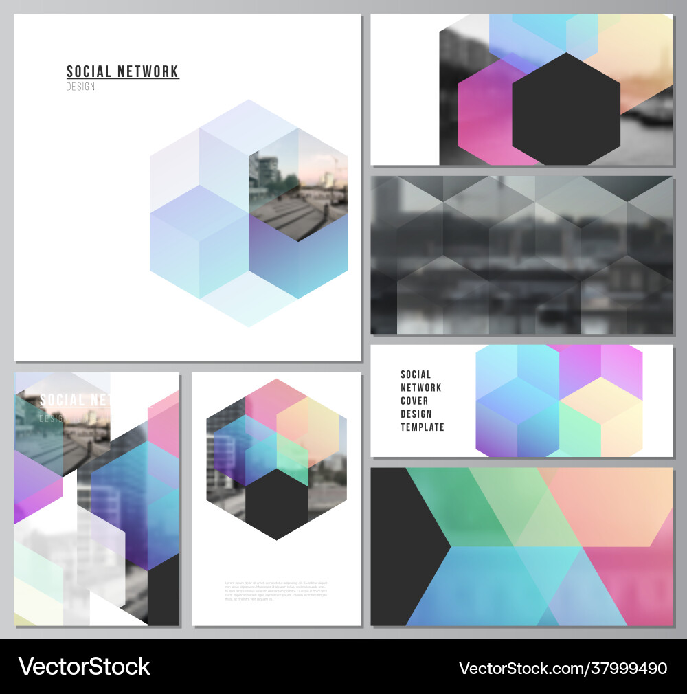 Layouts modern social network mockups Royalty Free Vector