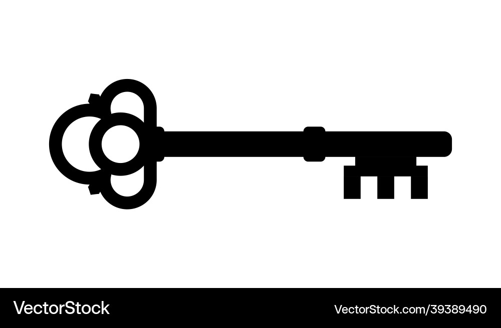Old key house icon logo silhouette Royalty Free Vector Image