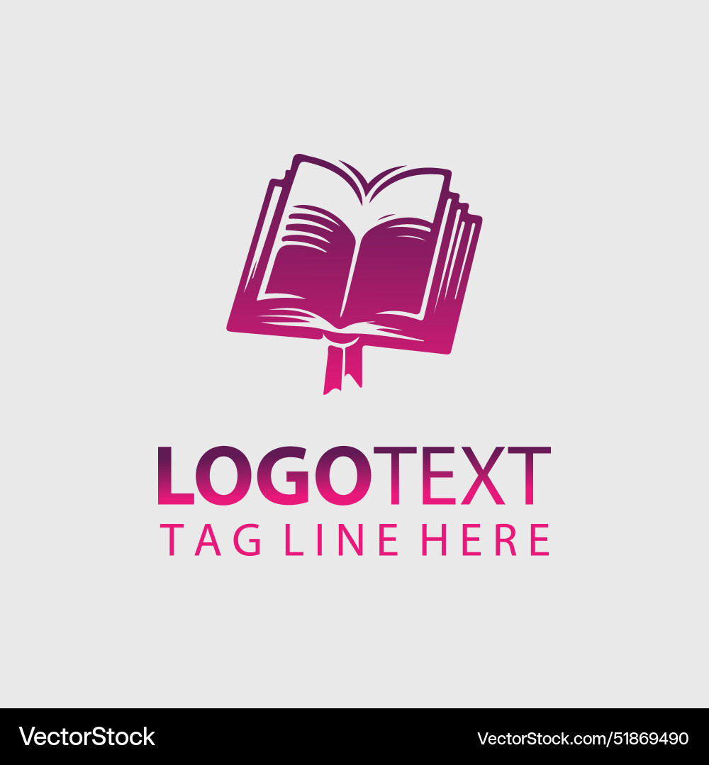 Open book logo Royalty Free Vector Image - VectorStock