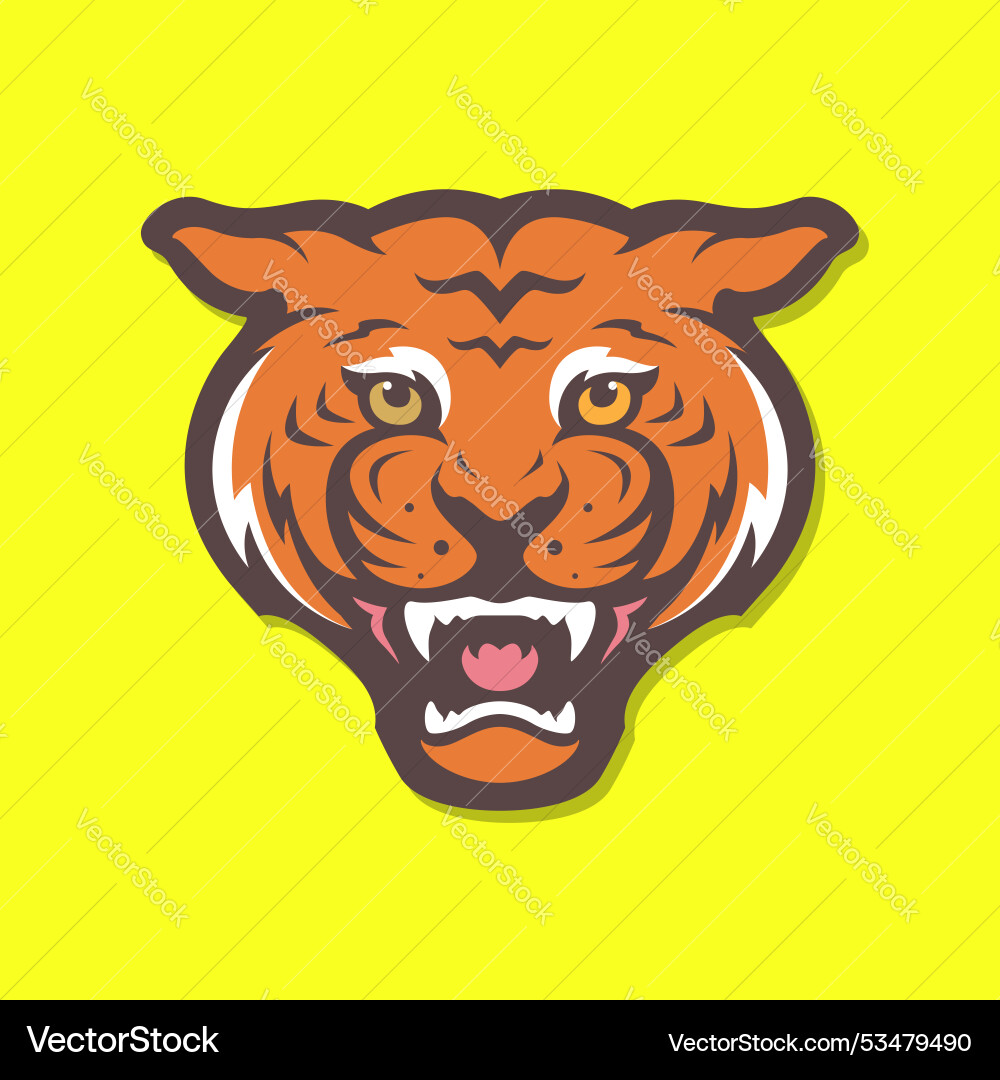 Tiger portrait roar beast wildlife carnivore Vector Image