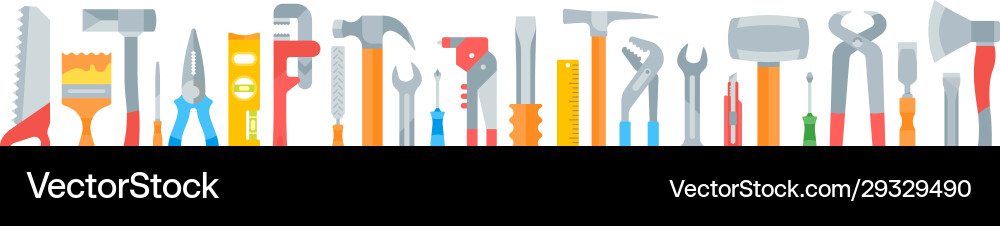 Website banner building tools Royalty Free Vector Image