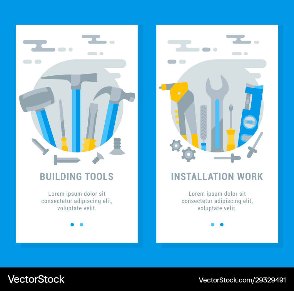 Building tools cards Royalty Free Vector Image