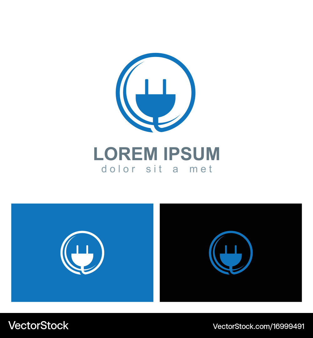 Electric shocket icon business logo Royalty Free Vector