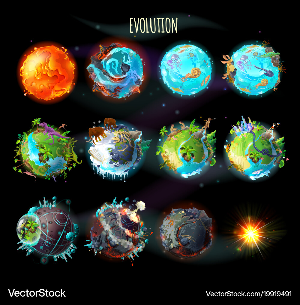 Evolution of earth concept Royalty Free Vector Image