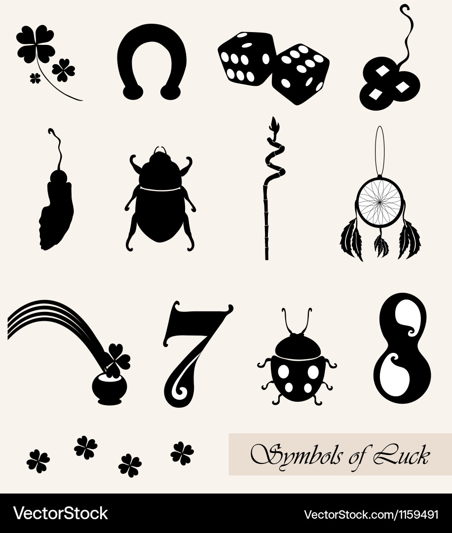 Luck symbols set Royalty Free Vector Image - VectorStock