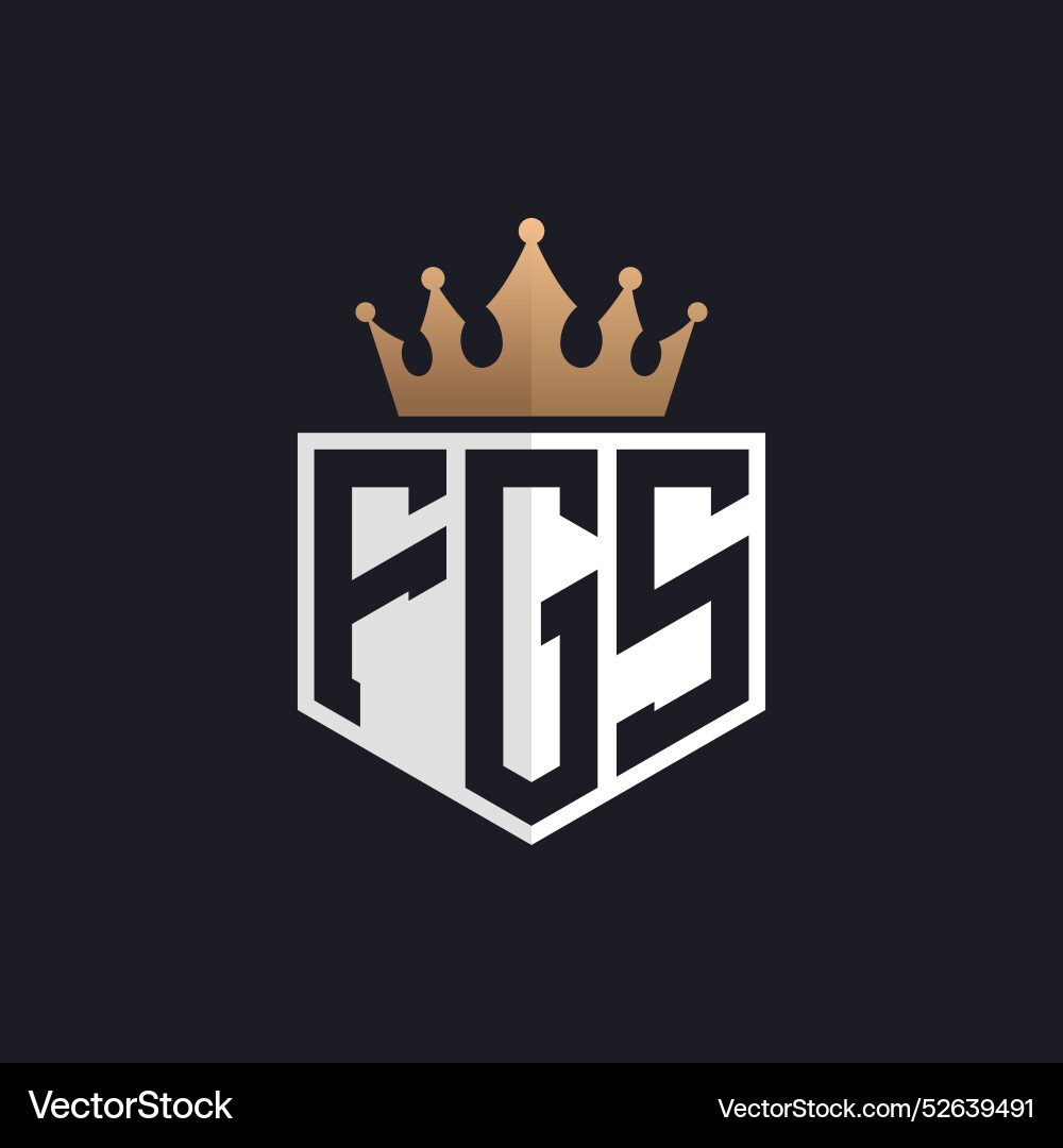 Luxury fgs logo with crown elegant initials Vector Image
