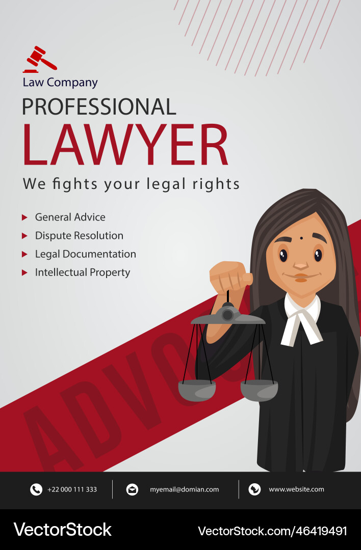 Professional lawyer flyer design Royalty Free Vector Image