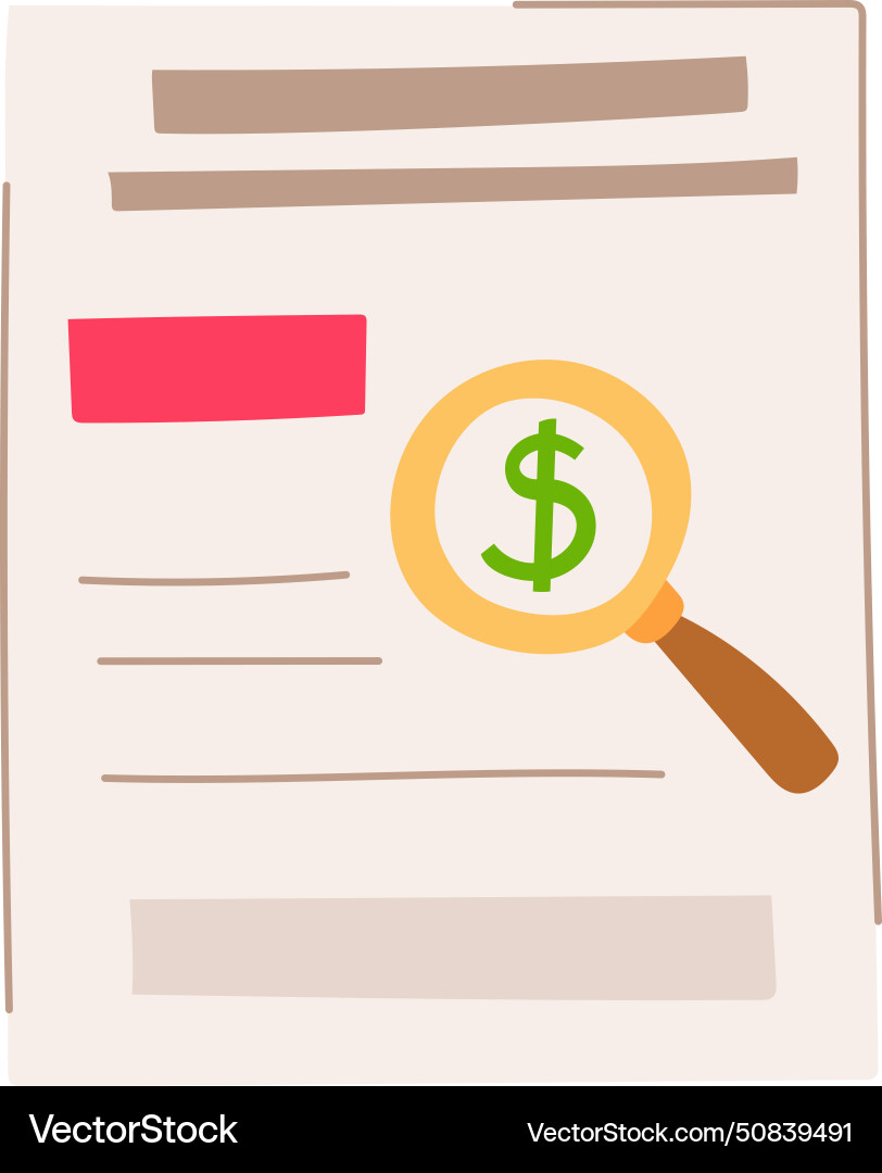 Research financial report cartoon Royalty Free Vector Image