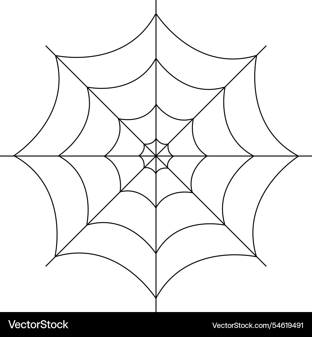 Spider net icon silhouette halloween Royalty Free Vector