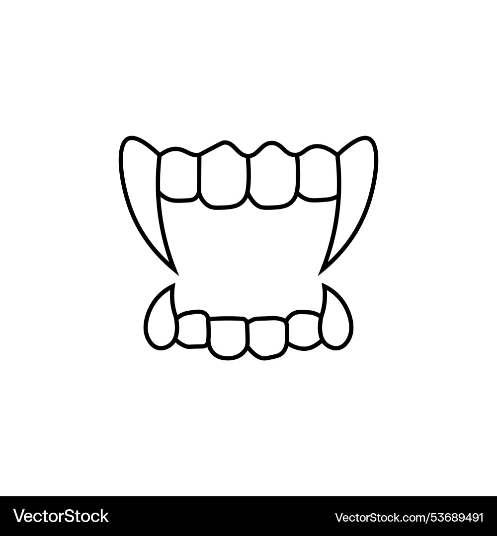 Vampire teeth halloween Royalty Free Vector Image