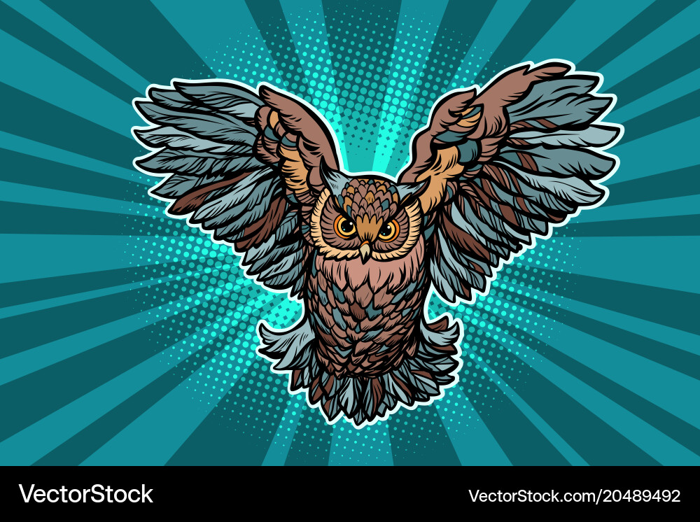 Beautiful realistic owl in flight Royalty Free Vector Image