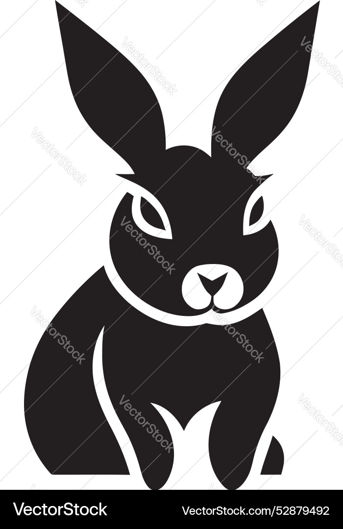 Black hare graphic icon rabbit silhouette Vector Image