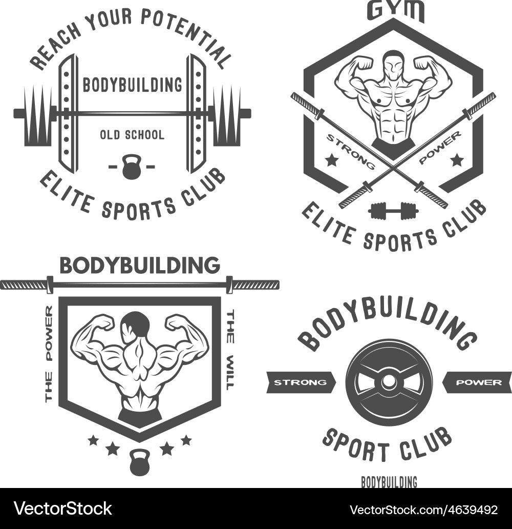 Bodybuilding Strength Icons Royalty Free Vector Image
