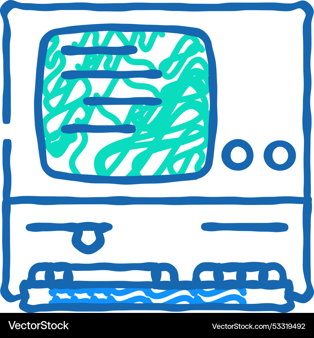 Computer pc old gadget icon doodle Royalty Free Vector Image