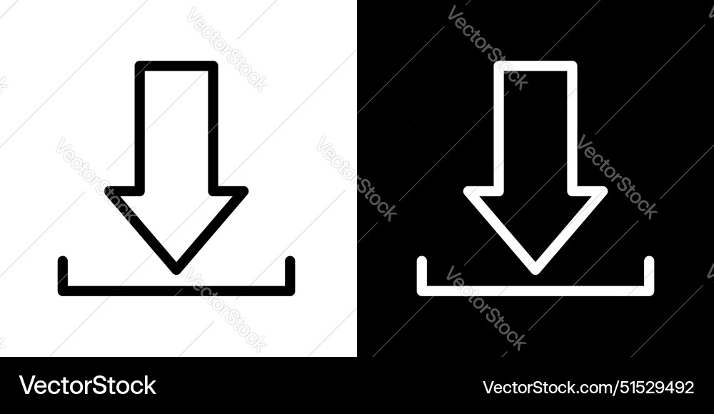 Download icon set arrow button symbol Royalty Free Vector