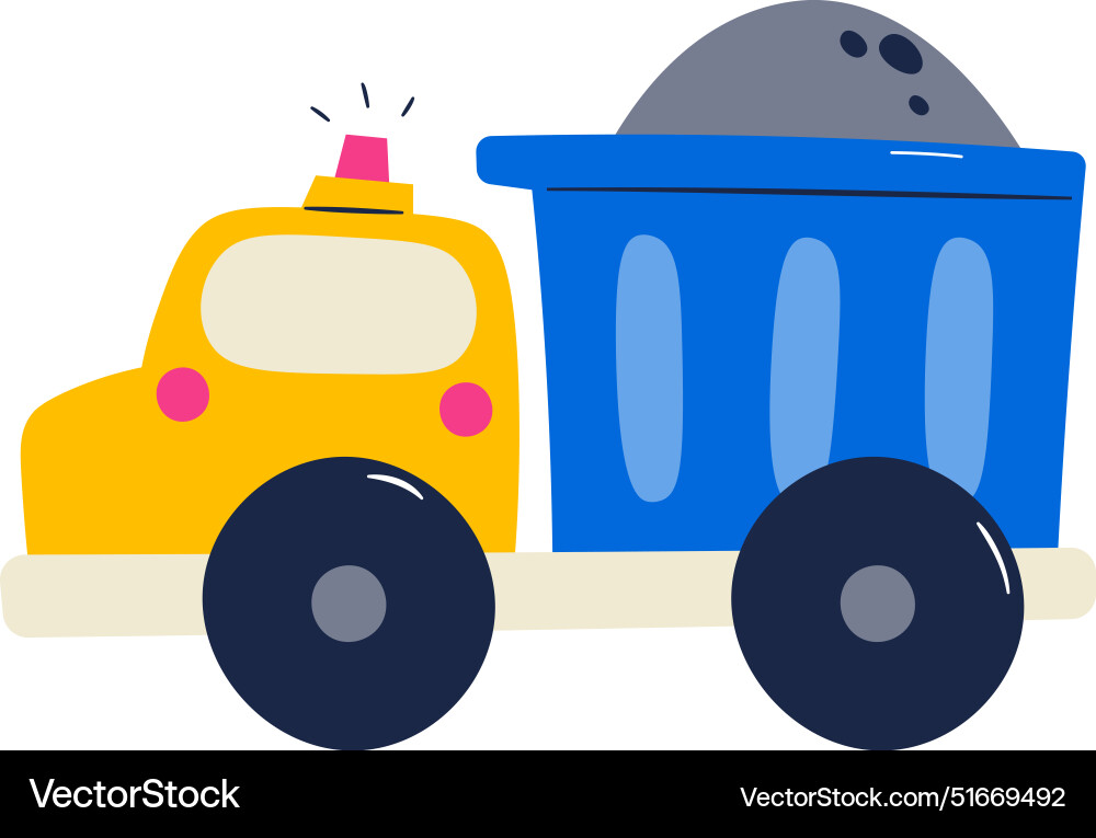 Dump truck cartoon vehicle Royalty Free Vector Image