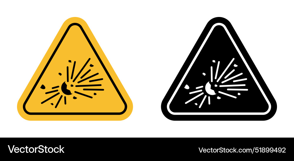 Explosive materials hazard sign promote safety Vector Image