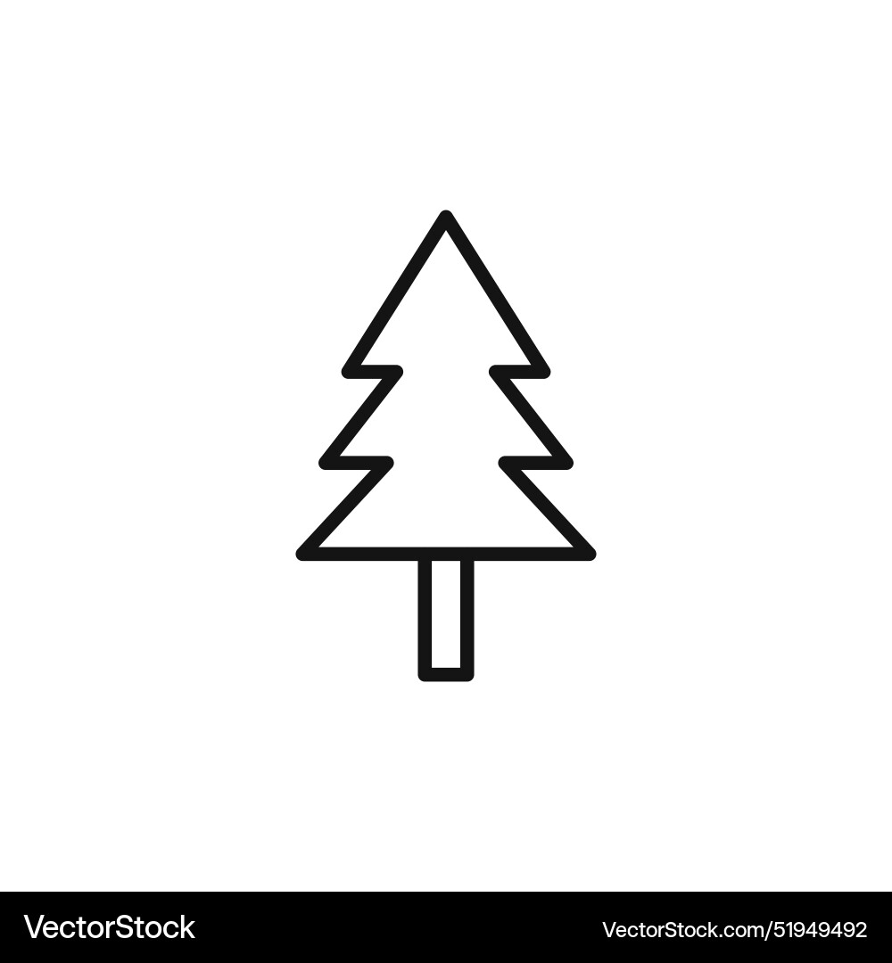 Fir tree logo sign outline Royalty Free Vector Image