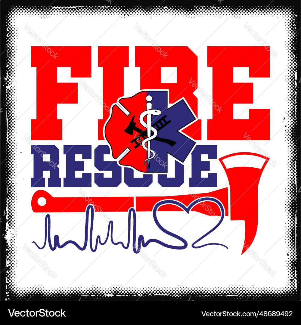 Firefighter EMS Rescue Heart – Royalty-Free Vector | VectorStock