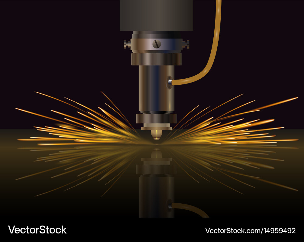 Metal Laser Cutting Machine Royalty Free Vector Image