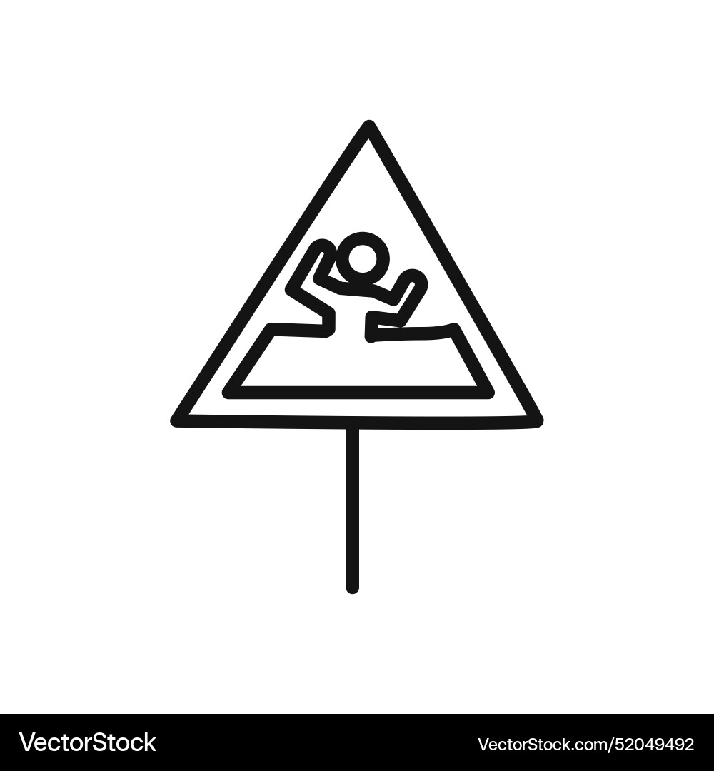 Quicksand and mud danger sign icon linear Vector Image