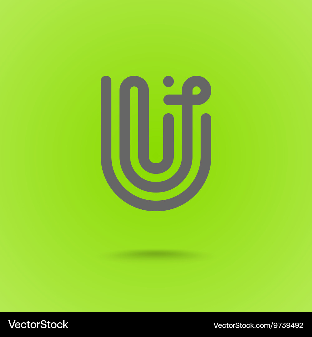 U type line design letter Royalty Free Vector Image
