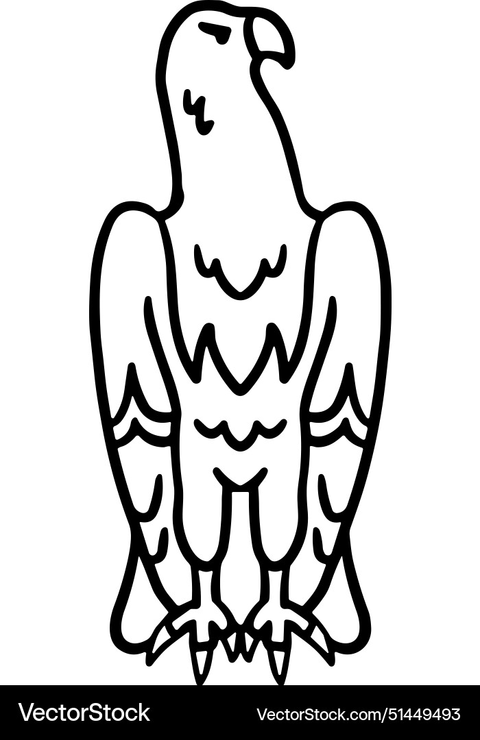 A bird with black beak and feet is flying Vector Image