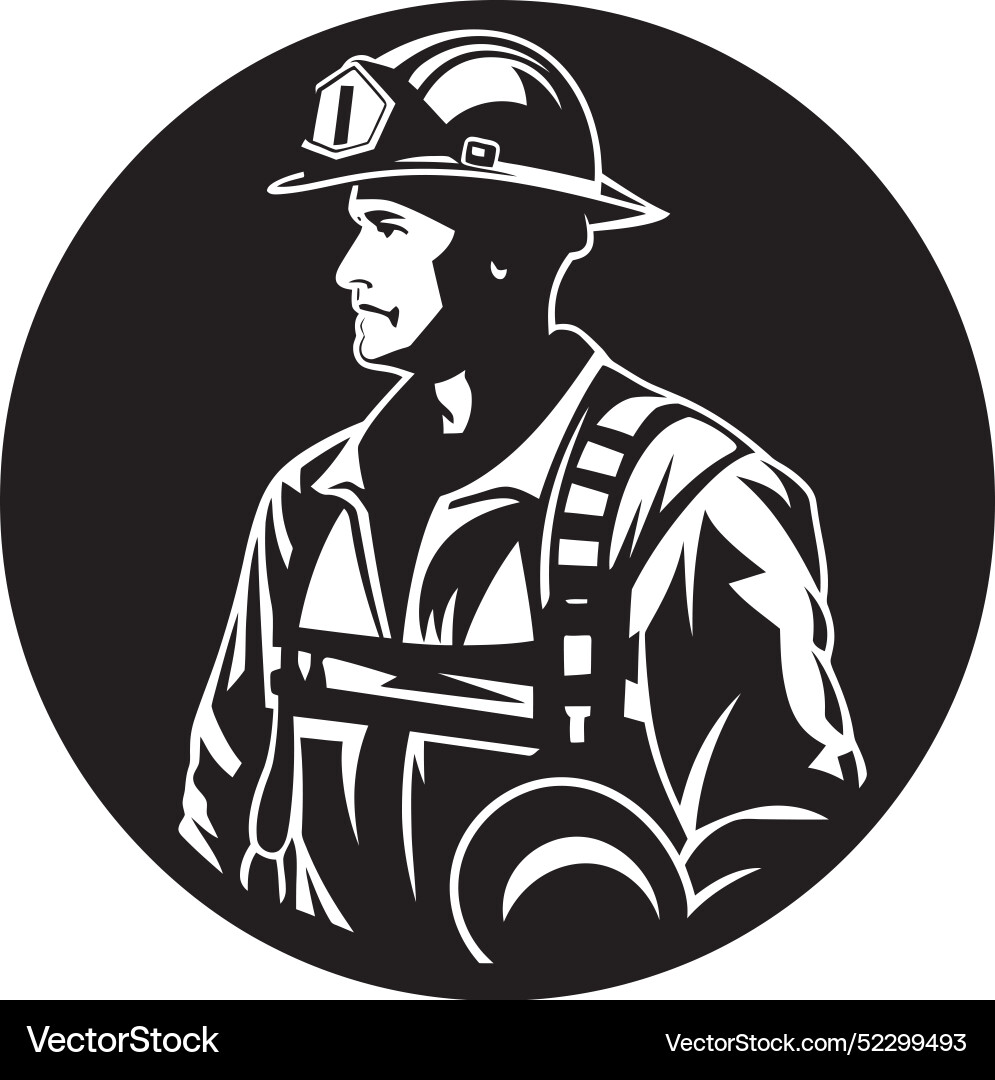 Art of courageous fire brigadegraphic Royalty Free Vector