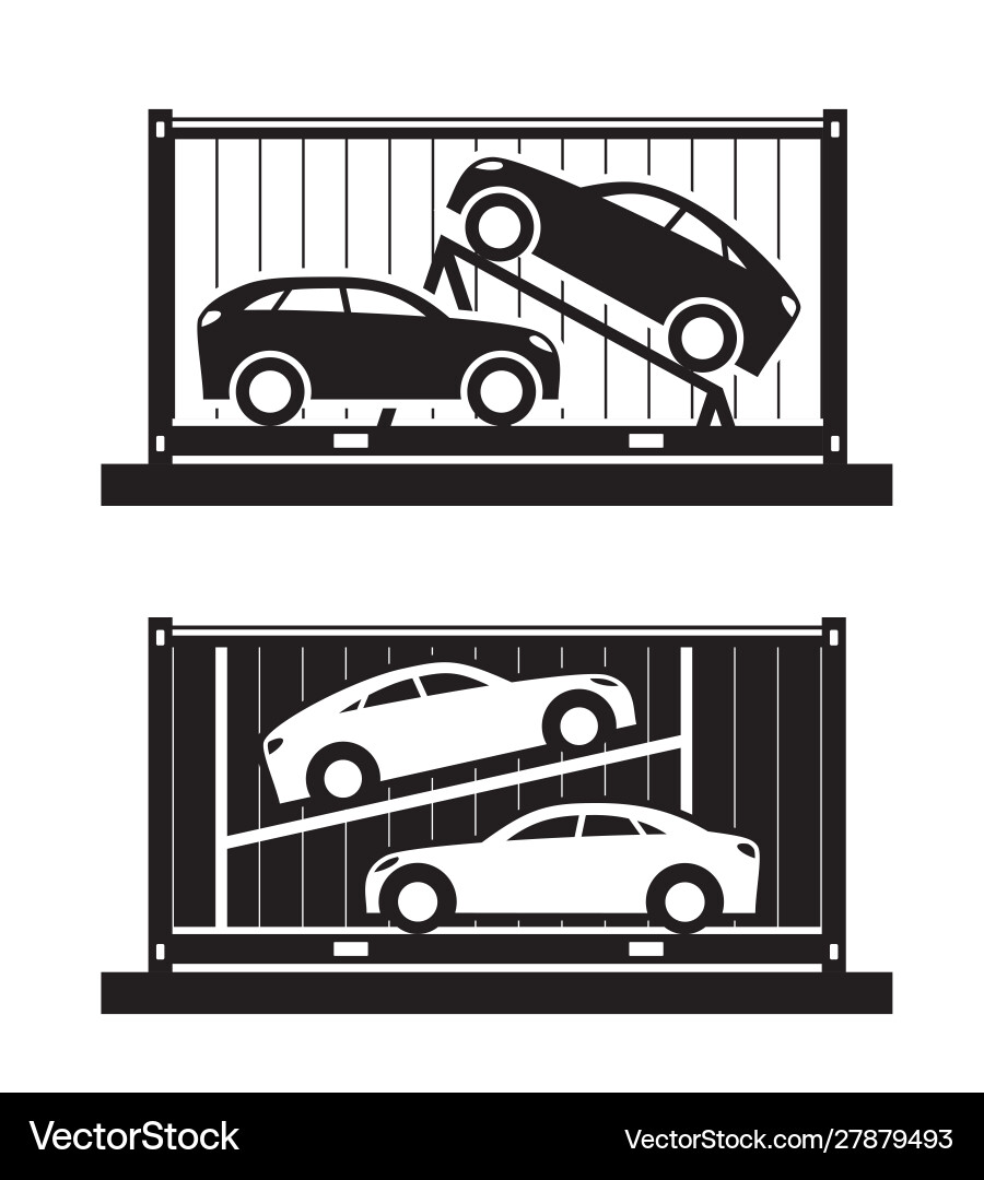Car shipping container Royalty Free Vector Image