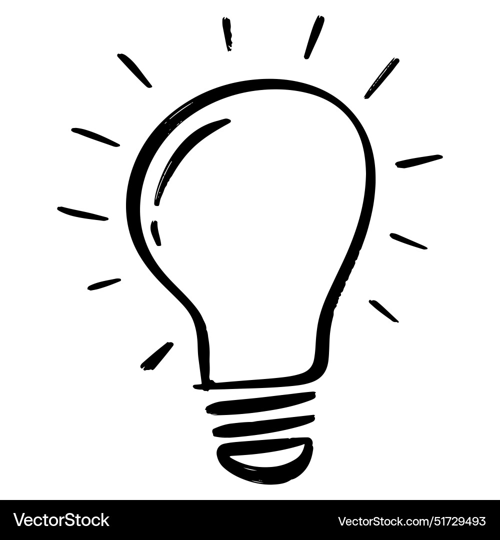 Doodle sketch style of hand drawn light bulb icon Vector Image