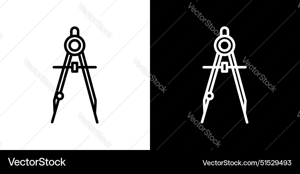 Drafting compass icon set architect architecture Vector Image