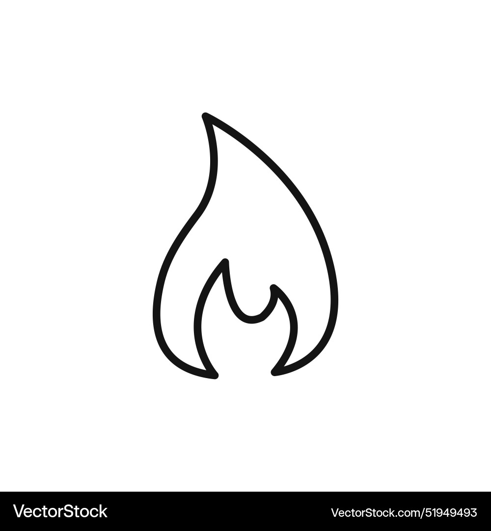 Fire logo sign outline Royalty Free Vector Image