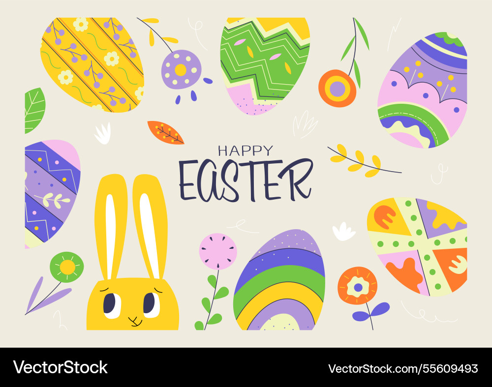 Happy easter poster Royalty Free Vector Image - VectorStock
