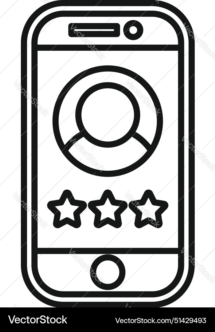 Of smartphone with user rating Royalty Free Vector Image