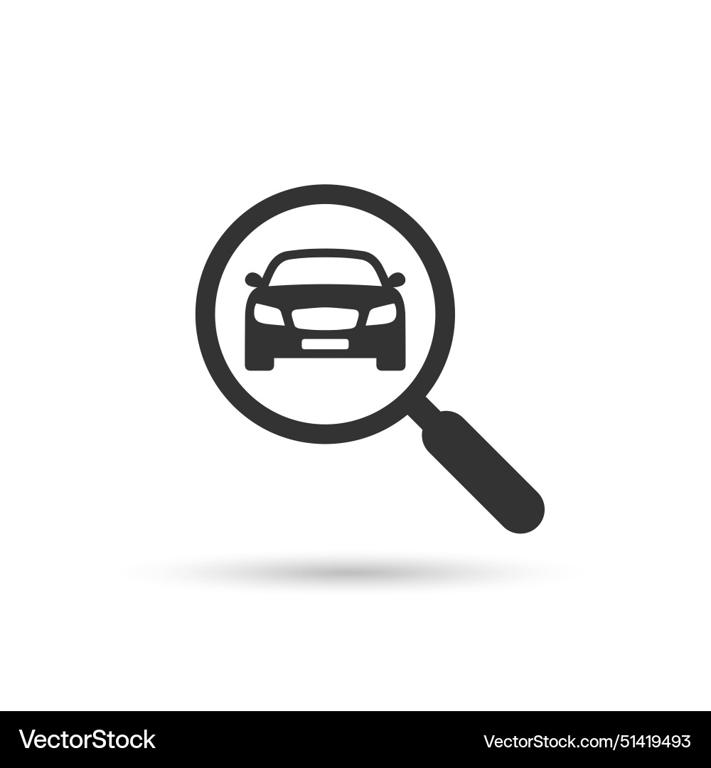 Search car sign and magnifying glass Royalty Free Vector