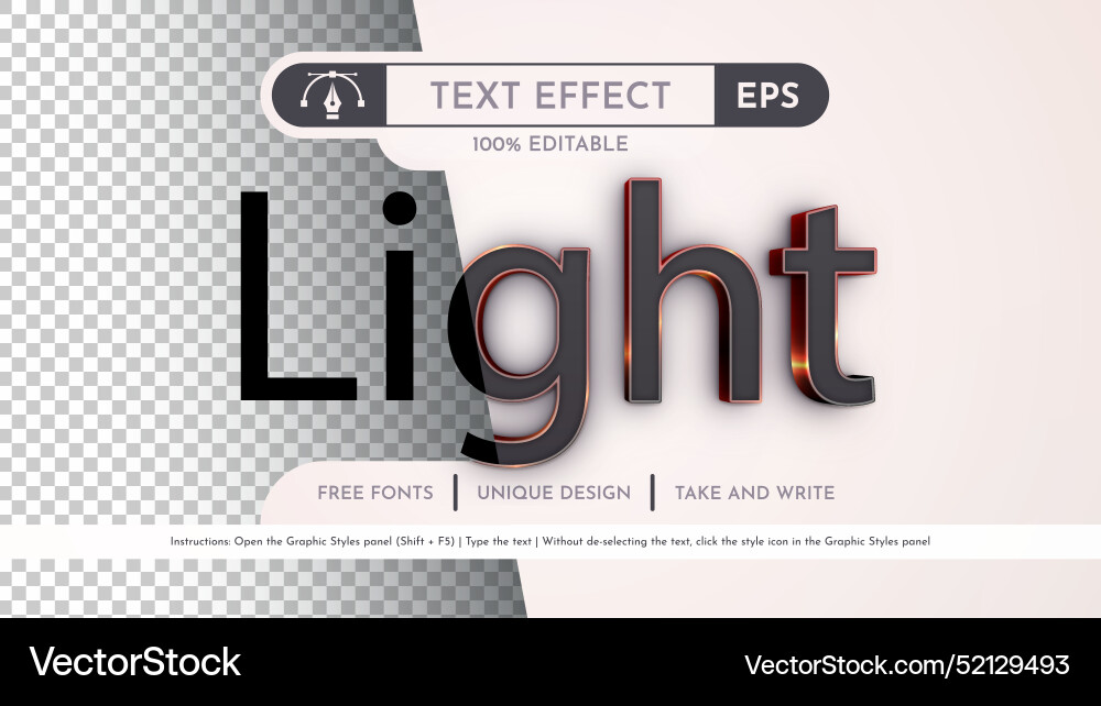 Shining copper editable text effect graphic style Vector Image