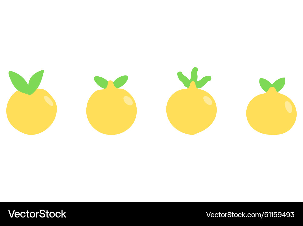 Simple lemon fruit icon set Royalty Free Vector Image