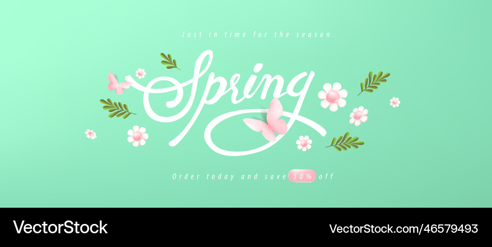 Spring sale header or banner design promotion Vector Image