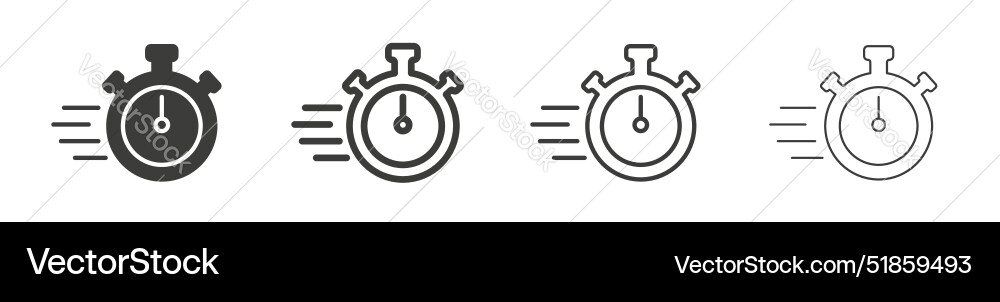 Time fast icon set rapid speed delivery sign Vector Image