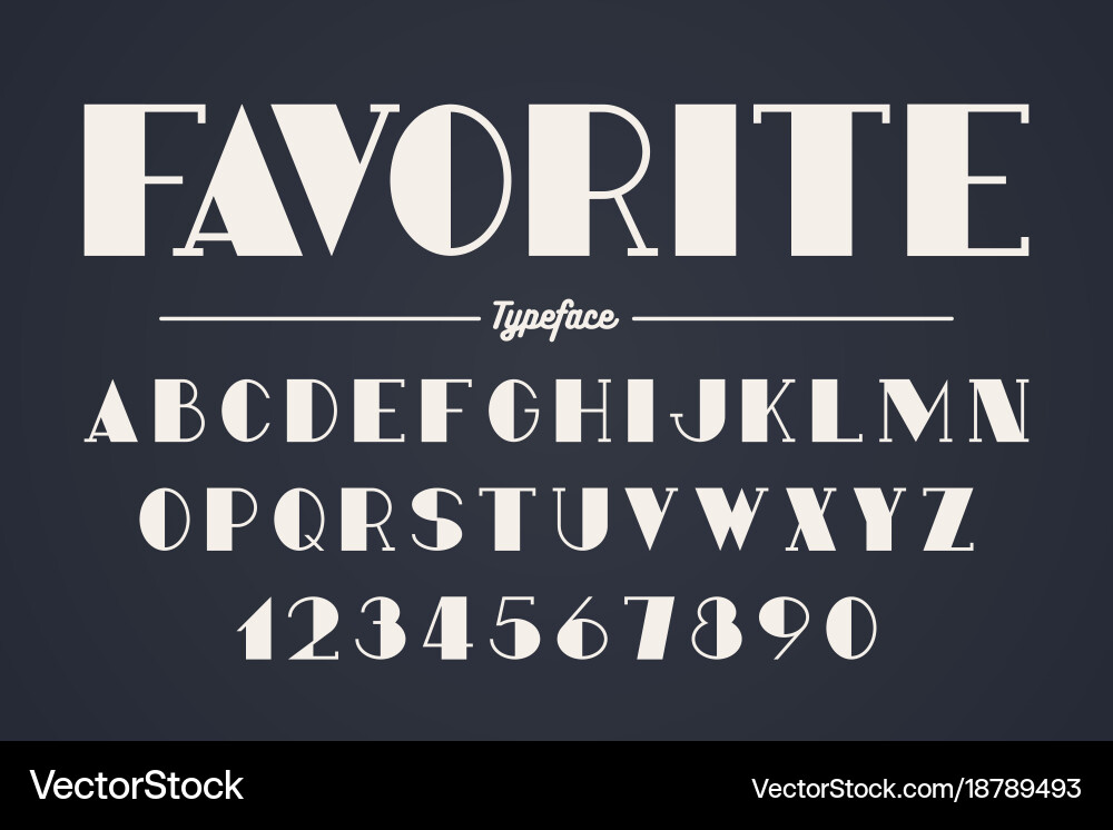 Vanguard decorative bold font design alphabet Vector Image