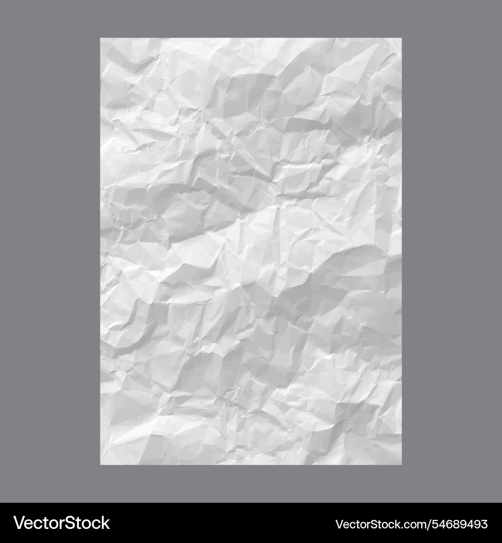 Wrinkled and crinkled paper page sheet Royalty Free Vector