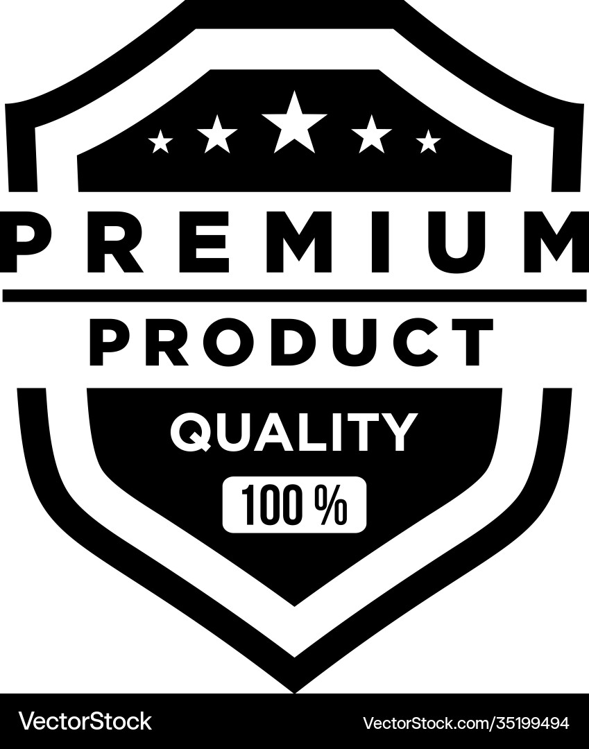100 premium quality products shield Royalty Free Vector