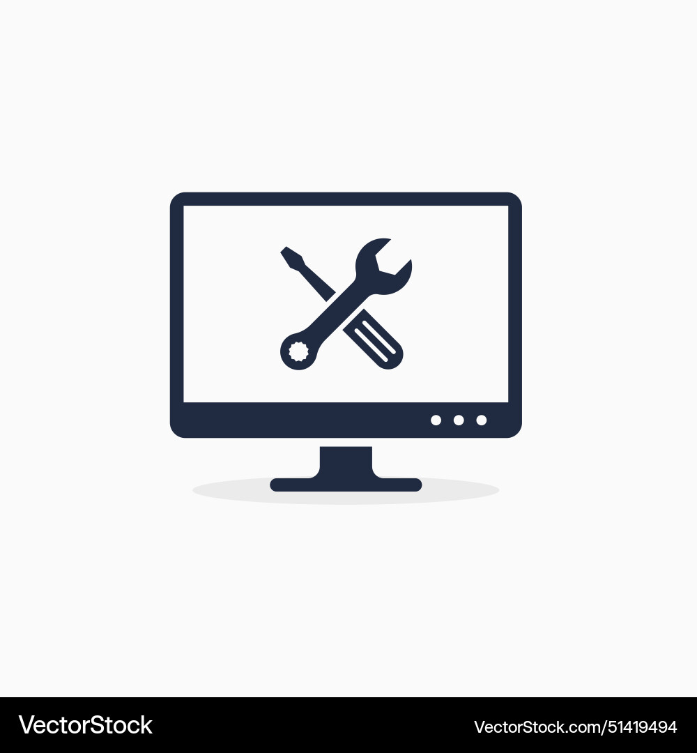 Computer repair icon or technical support Vector Image