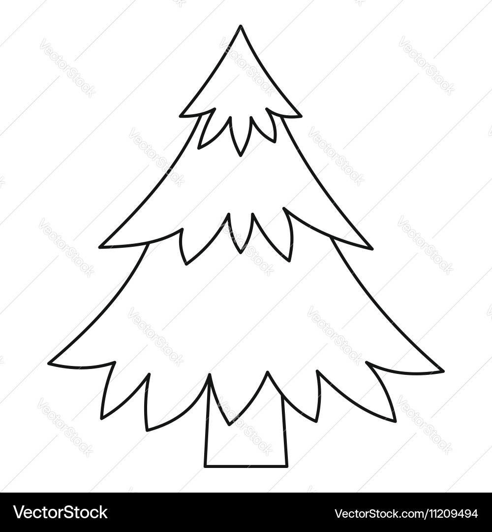 Fir tree icon outline style Royalty Free Vector Image