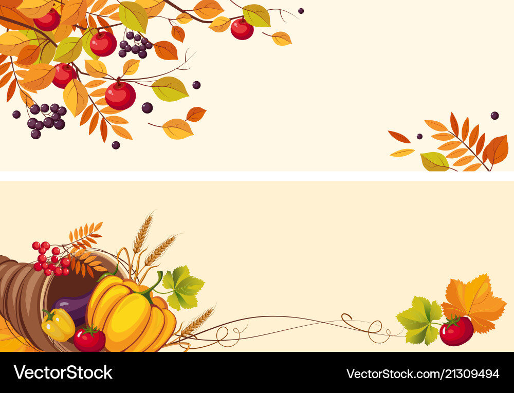 Thanksgiving background with space for text two Vector Image