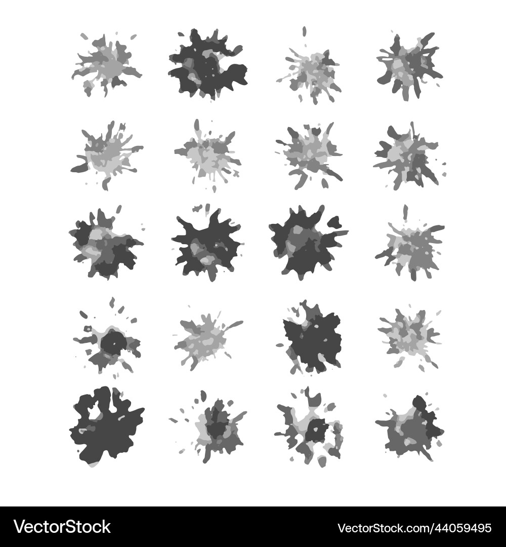 Abstract ink spots set of shapes Royalty Free Vector Image