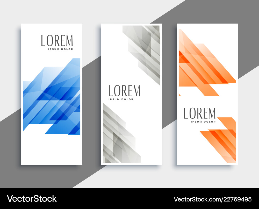 Abstract set of geometric banners Royalty Free Vector Image
