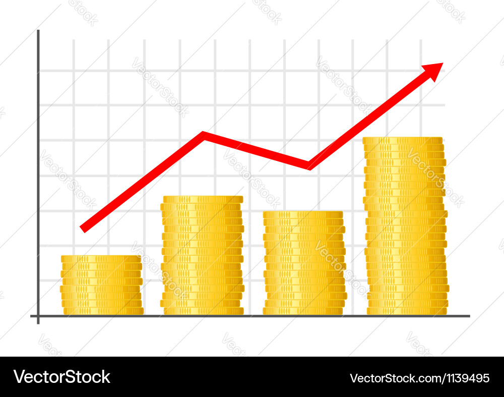 Business growth chart Royalty Free Vector Image