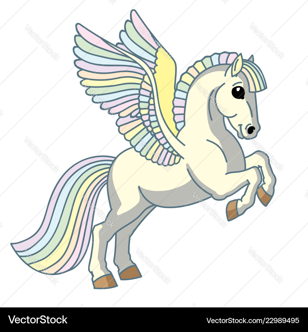 Cartoon pegasus Royalty Free Vector Image - VectorStock