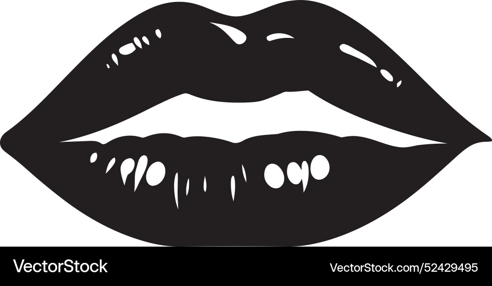 Darkened elegance black lips editioninky intrigue Vector Image